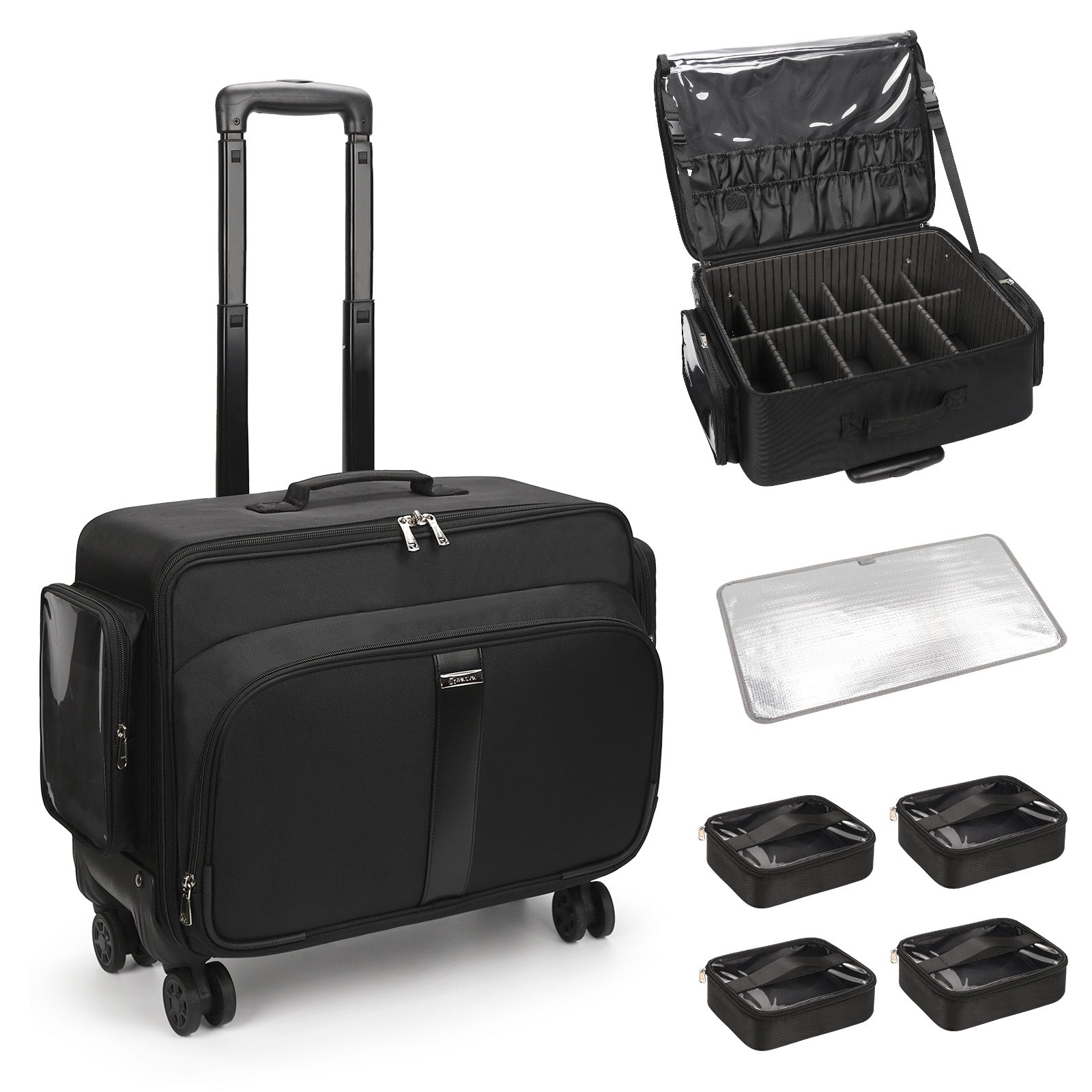 Rolling Extra Large Makeup Train Case with 4 wheels – Relavel