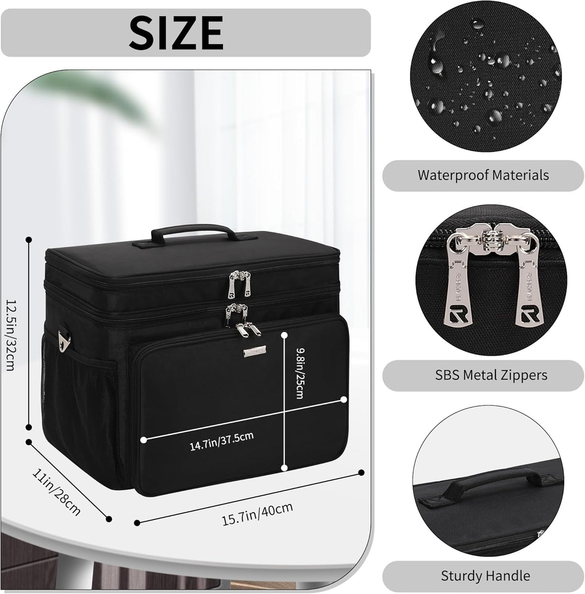 Professional 2-Layers Heat Insulation Barber Travel Bag with Shoulder ...