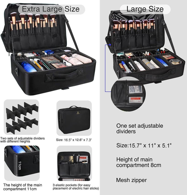 Black Extra Large Makeup Case – Relavel