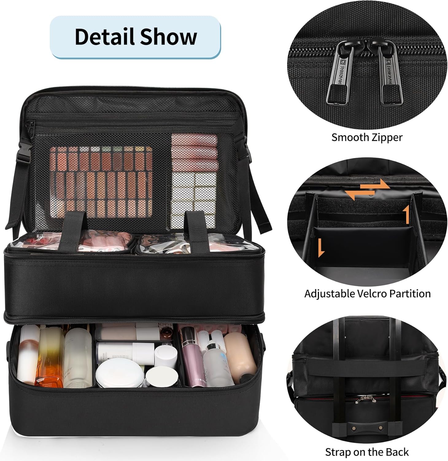 Professional Double Layer Large Travel Makeup Case – Relavel