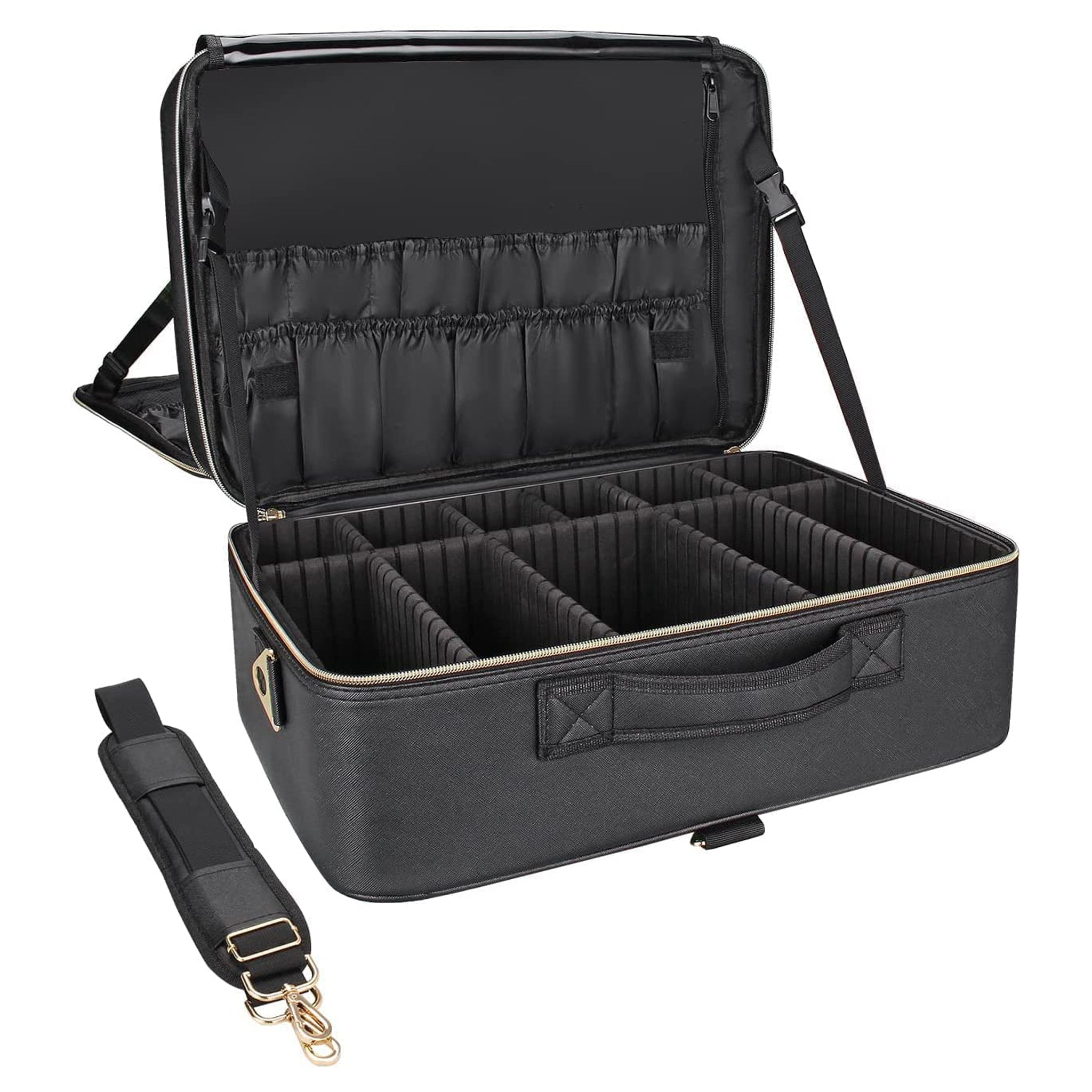 New Extra Large Makeup Case with Adjustable Dividers – Relavel