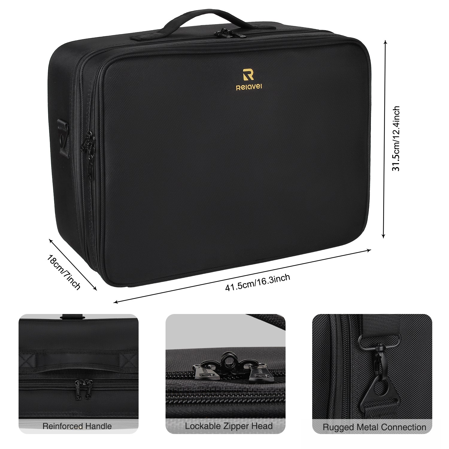 Black Extra Large Makeup Case – Relavel